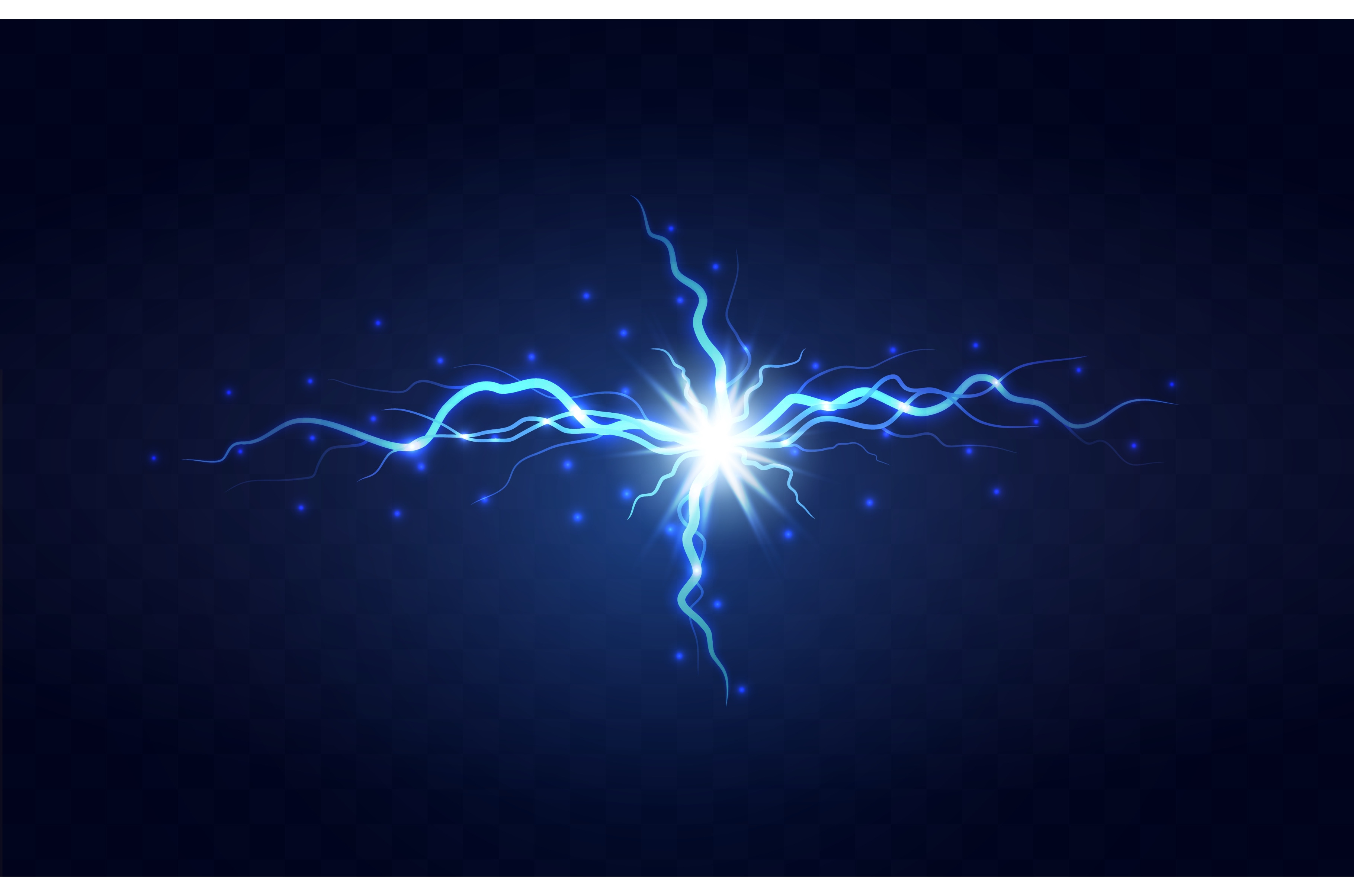 Lightning flash light thunder spark, an Illustration by ModVector