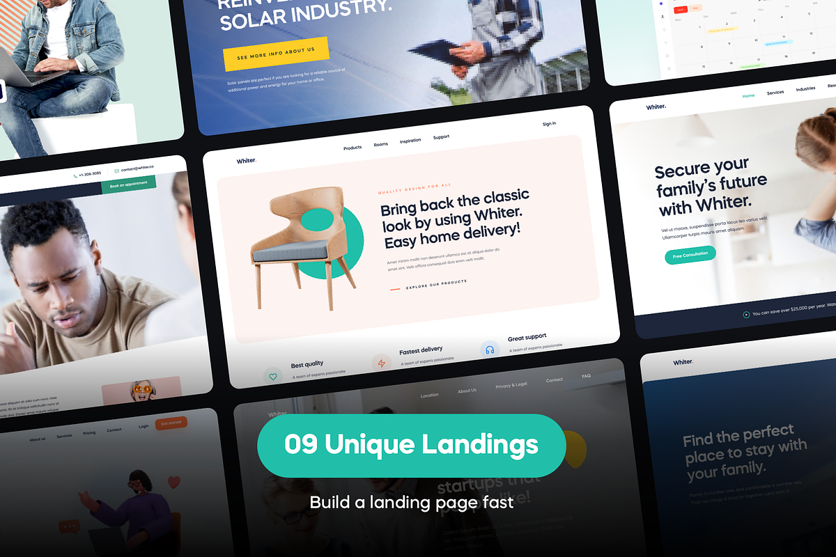Whiter - Landing Page Design Template