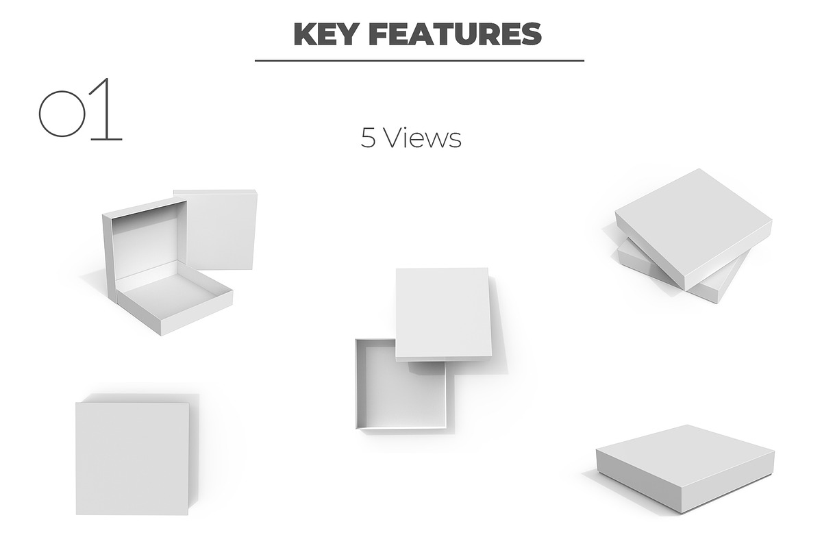 Flat Square Box Packaging Mockup v.2, a Packaging Mockup by Sheikhadesign