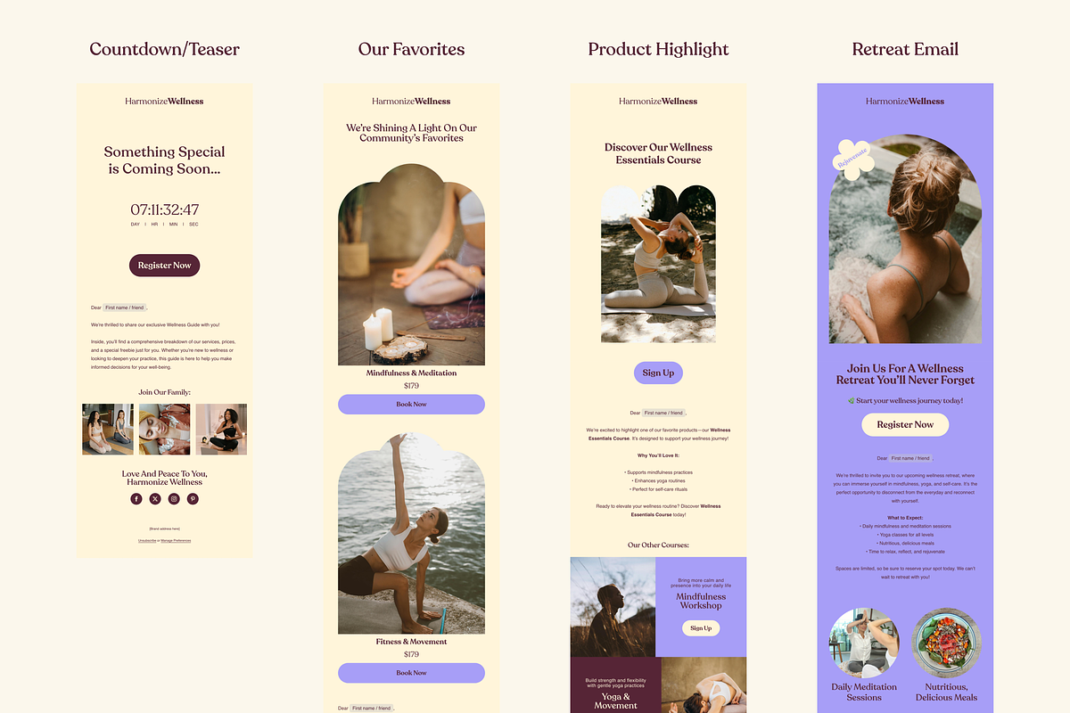 Flodesk Wellness Email Templates