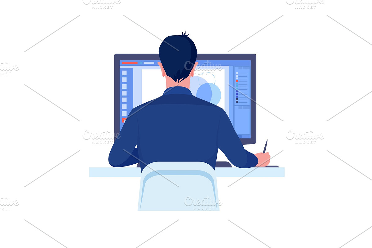 Computer graphics designer work on, a Person Illustration by Shanvood ...