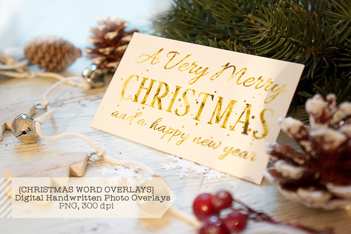 Christmas Word Overlays, a Card Template by TheSeventhDesire
