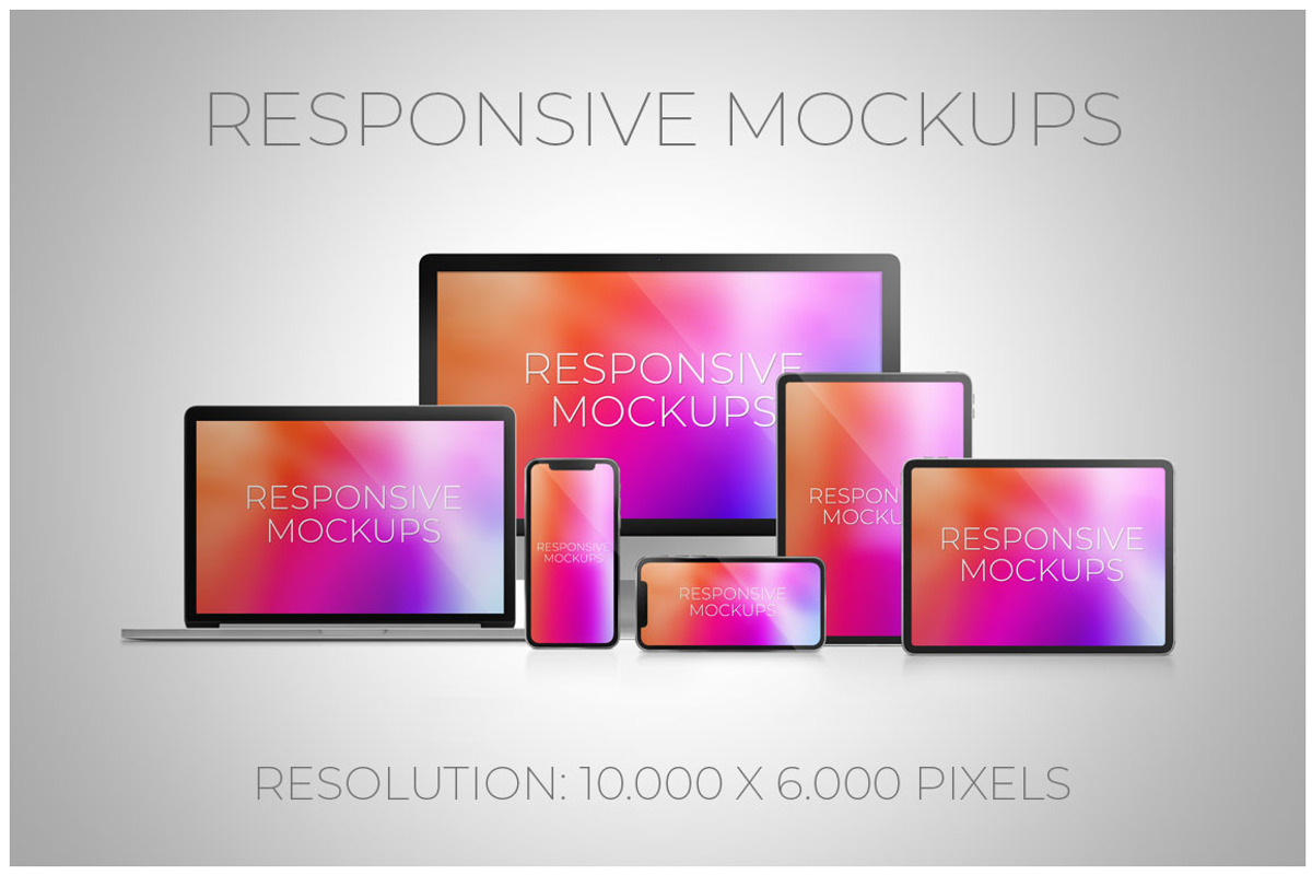 Responsive design mockups, an iPhone Mockup by Bruno's Shop