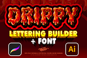 Drippy Lettering Builder + Font