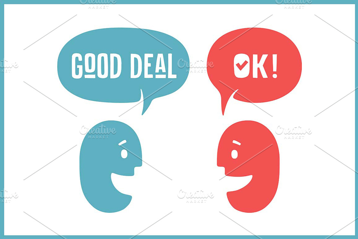 Two people with cloud talk, a Person Illustration by Foxys Graphic