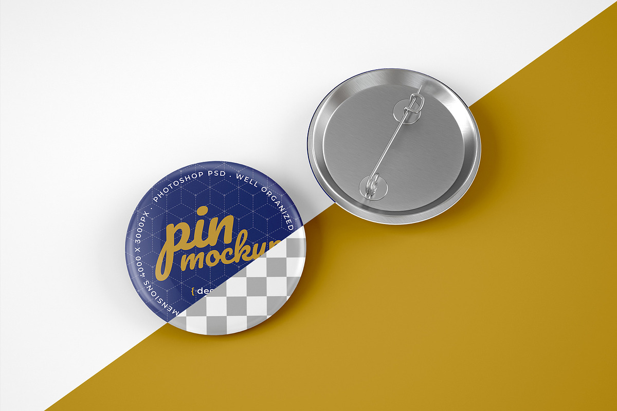 Glossy Button Pin Mockup Set, a Product Mockup by Deeplab
