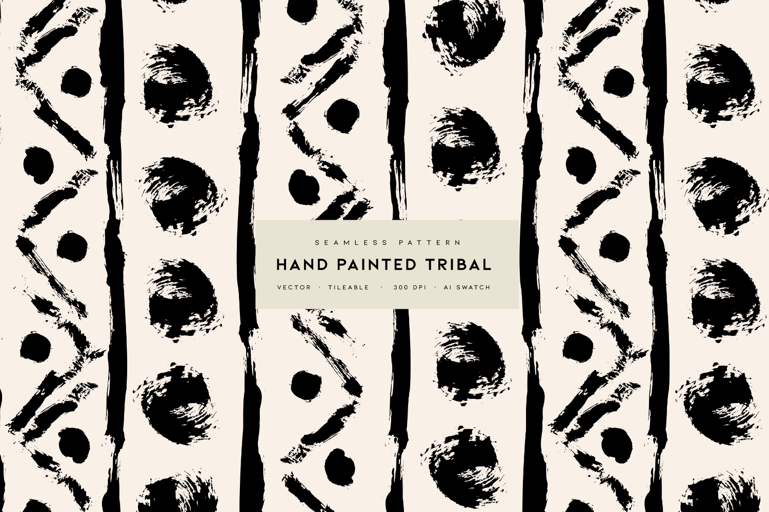 Hand Painted Tribal | Vector Pattern, a Pattern Graphic by MalyskaStudio