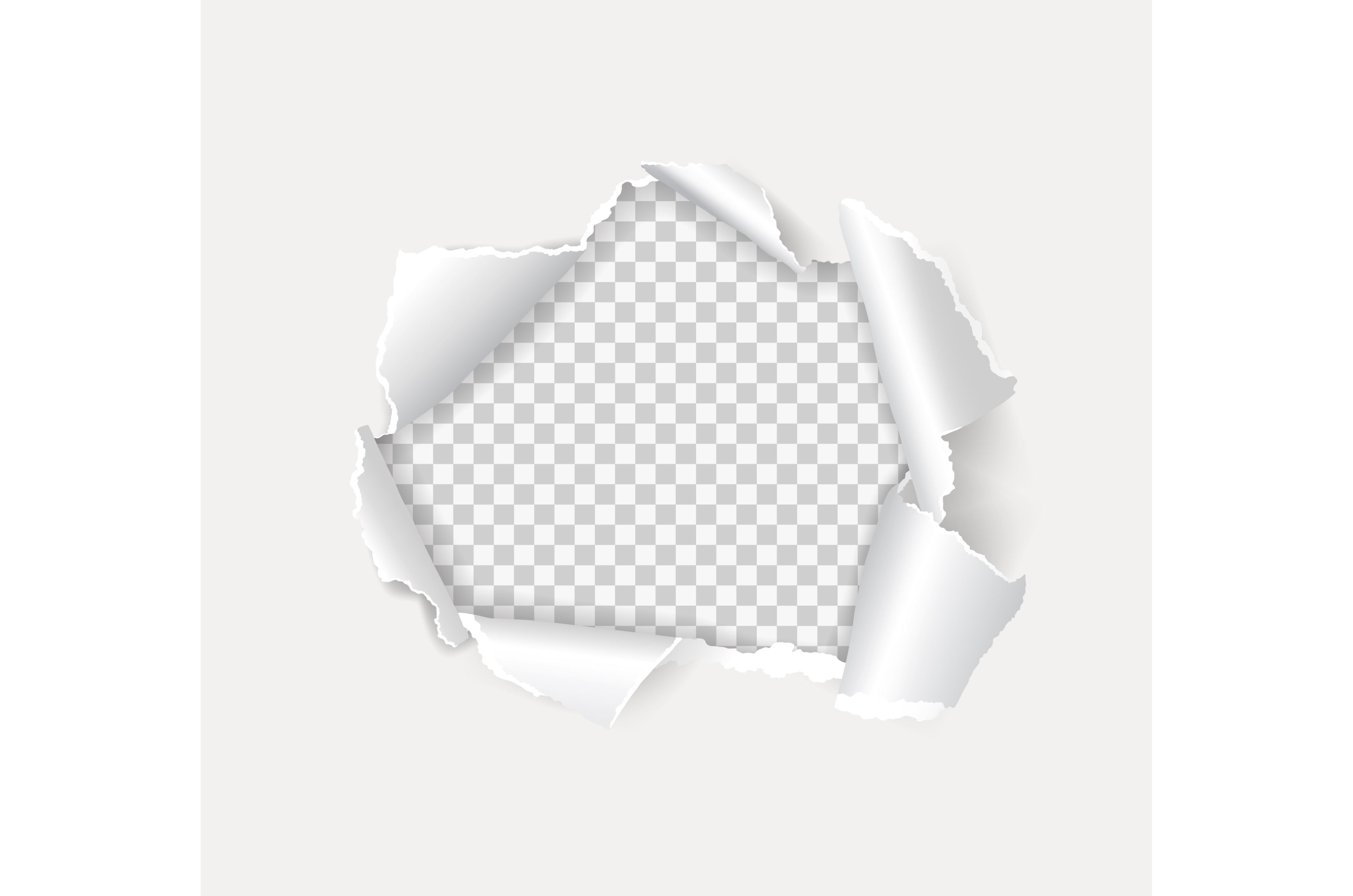 Rip open paper holes with torn edges | Object Illustrations ~ Creative ...