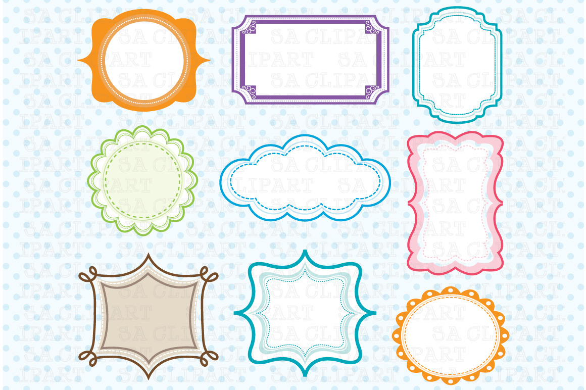 Digital frame set, an Illustration by SA ClipArt