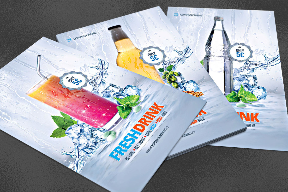 Fresh Drink Promotion Flyer | Poster, a Flyer Template by Minkki Shop