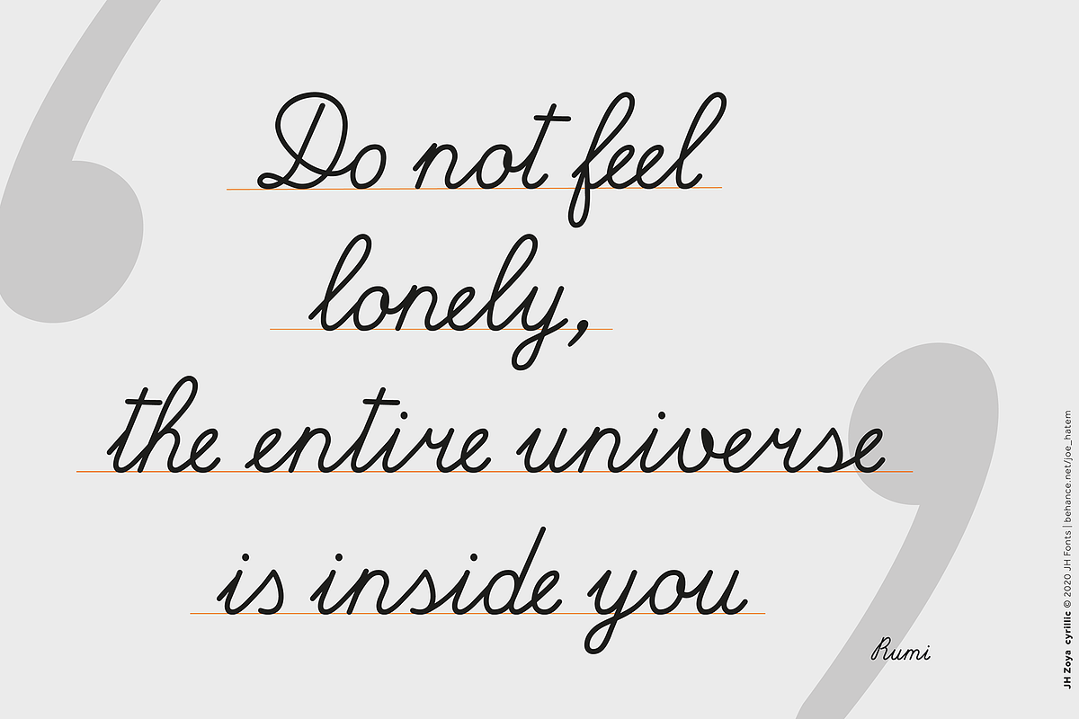 JH Zoya cursive cyrillic / latin