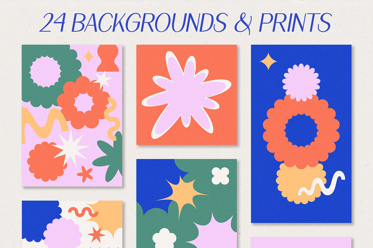 Retro Abstract Vector Shapes | Creative Market