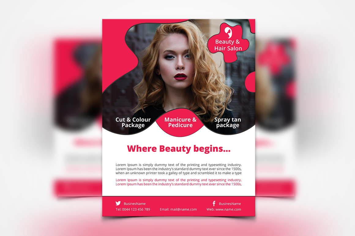 Hair Style - Flyer, a Flyer Template by Creatricks | Creative Market