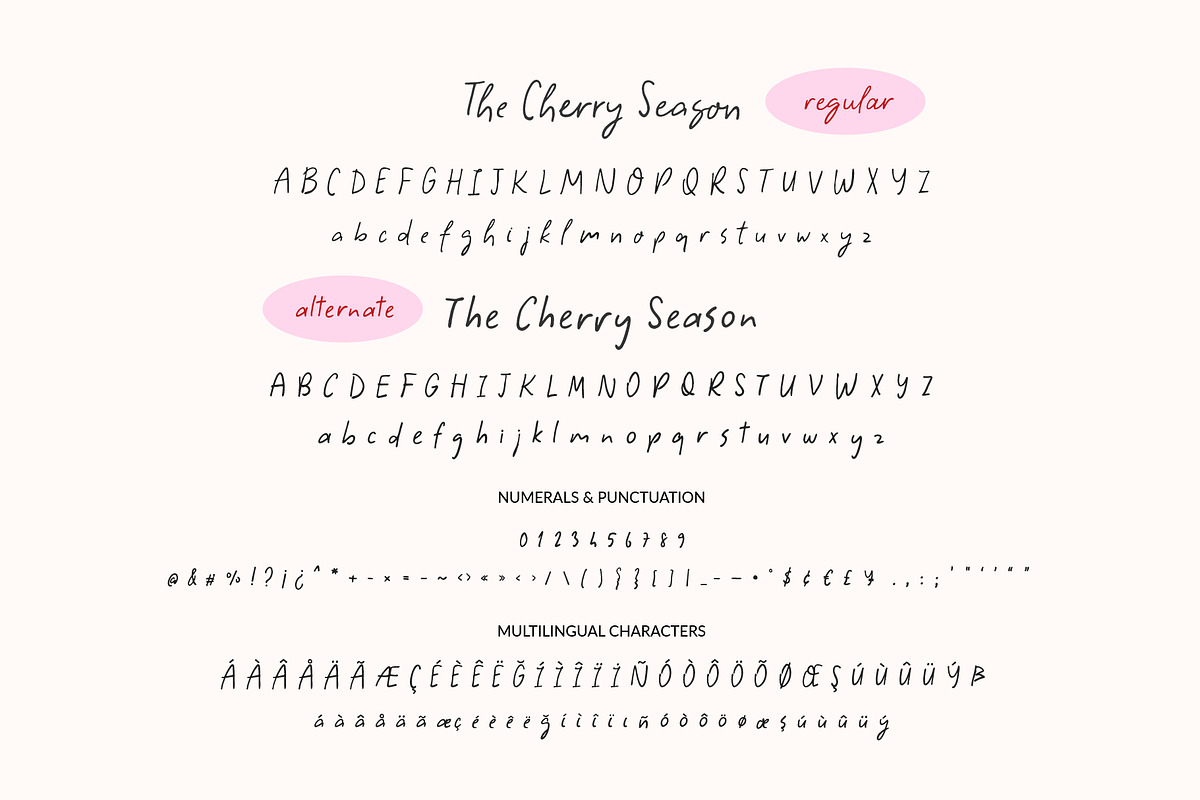 The Cherry Season - Handwritten Font, a Script Font by Kaya Fonts