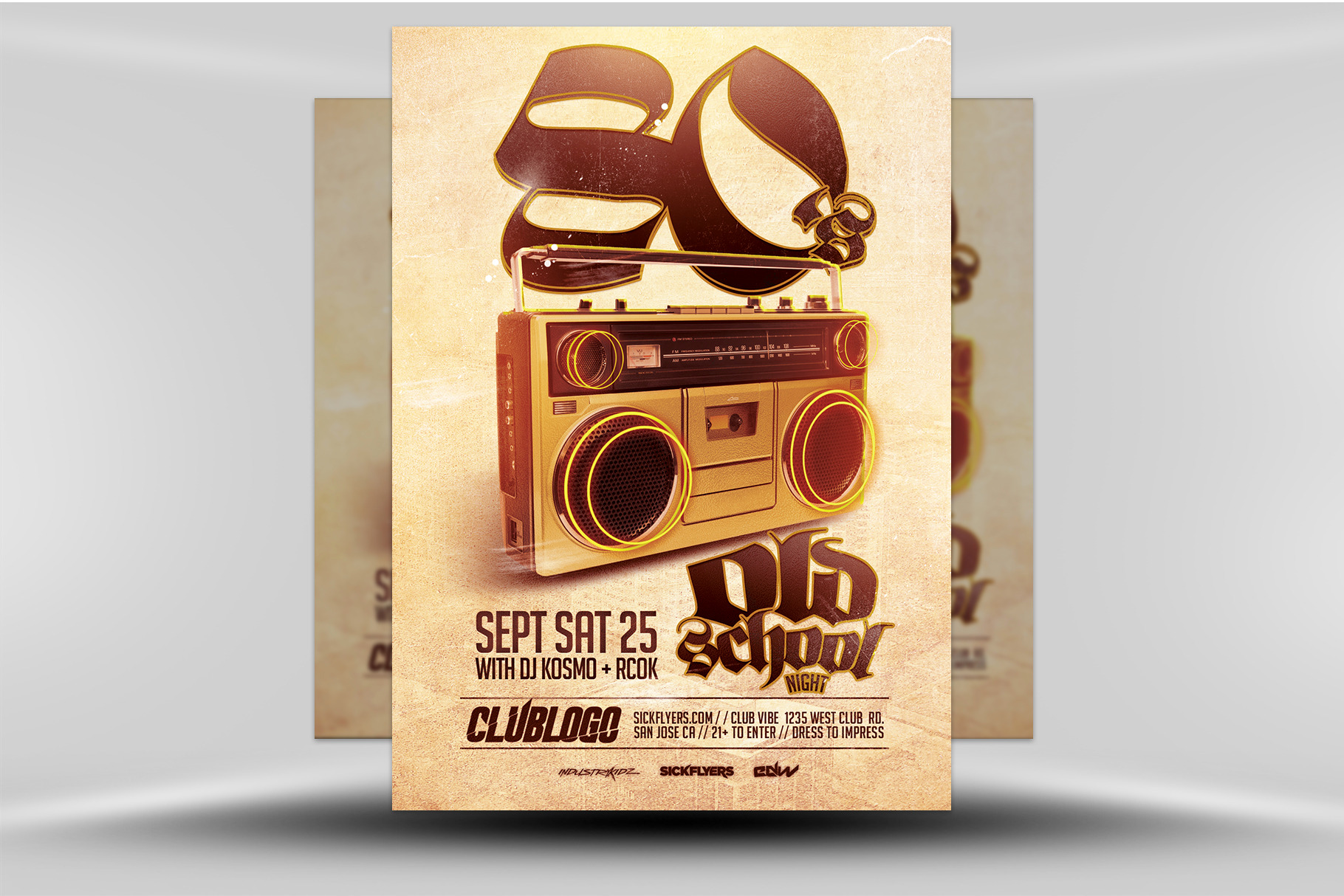 Old School Party Flyer Template, a Flyer Template by FlyerHeroes