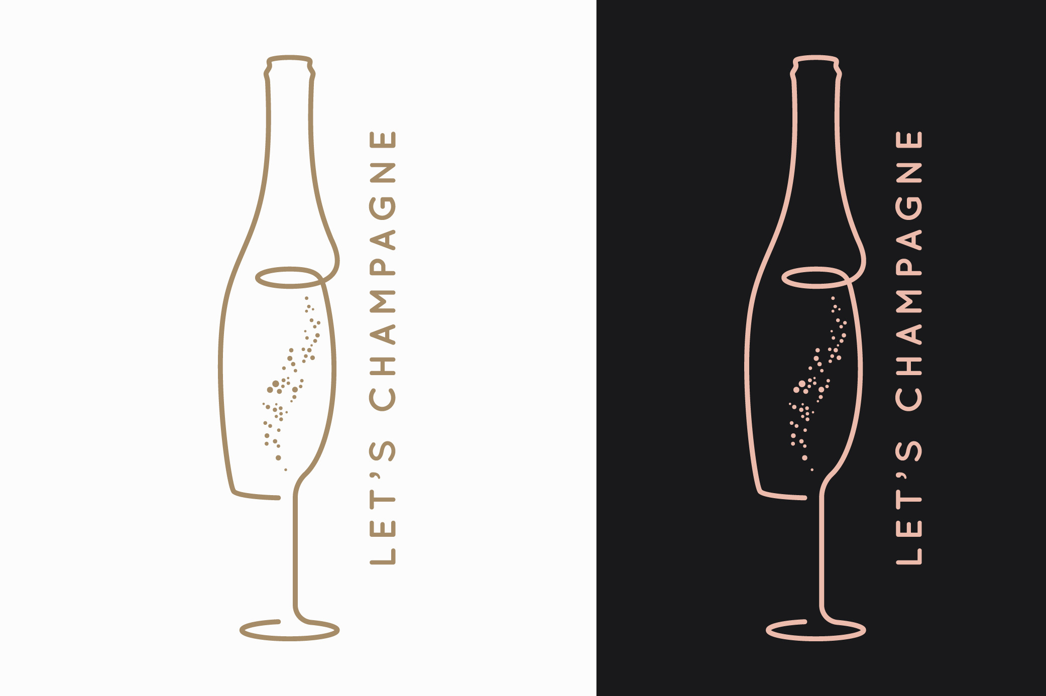 Champagne bottle logo. | Graphic Objects ~ Creative Market