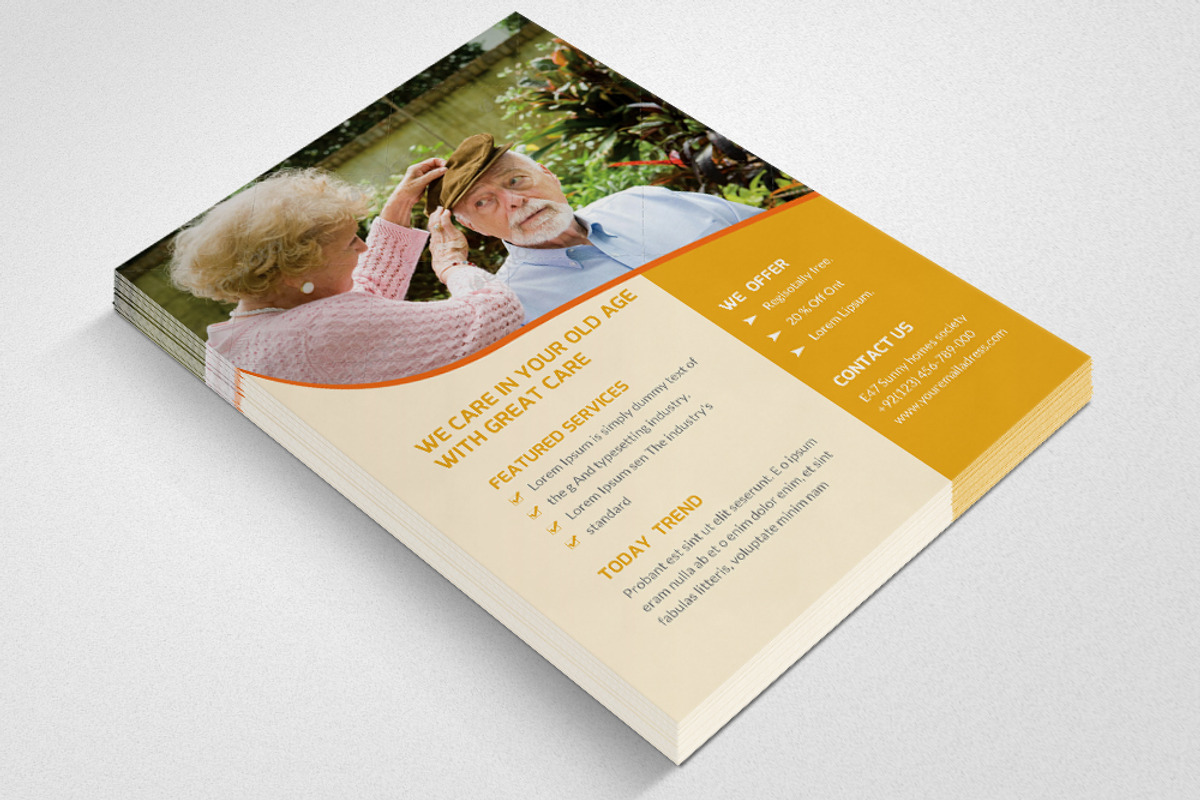 Elderly Care Flyer Template, a Flyer Template by Psd Templates