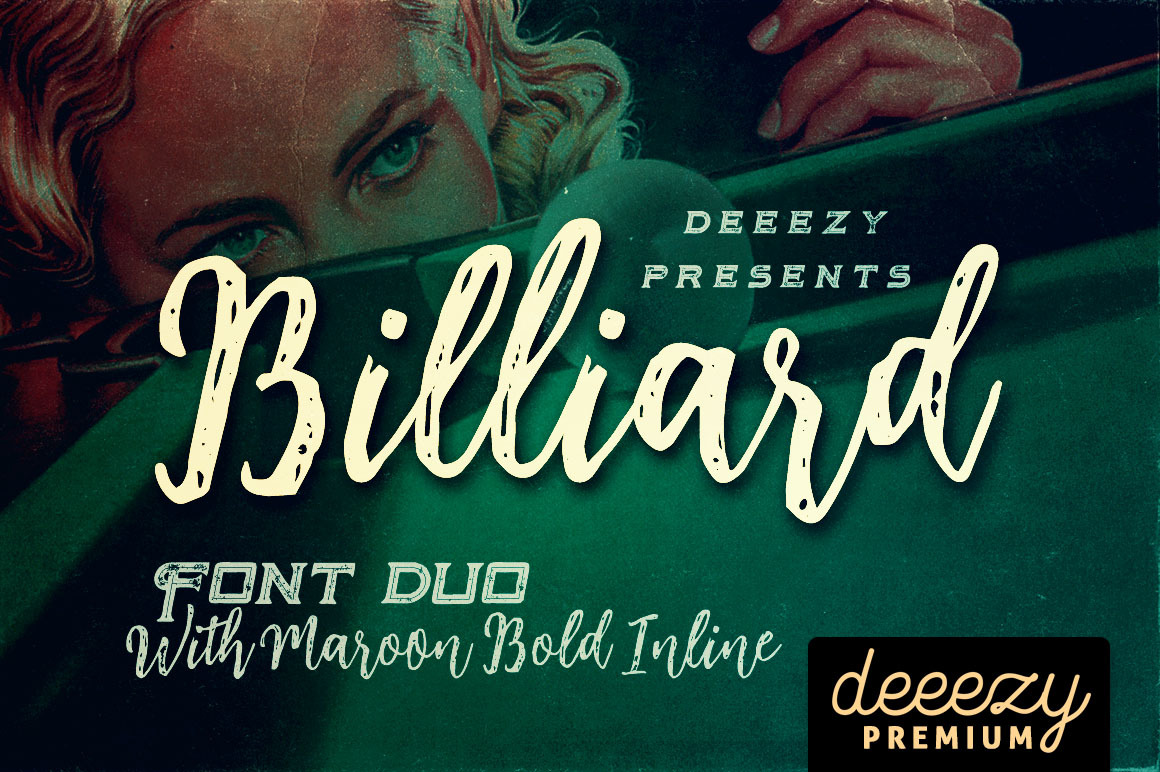 Billiard Font Duo, a Script Font by Deeezy