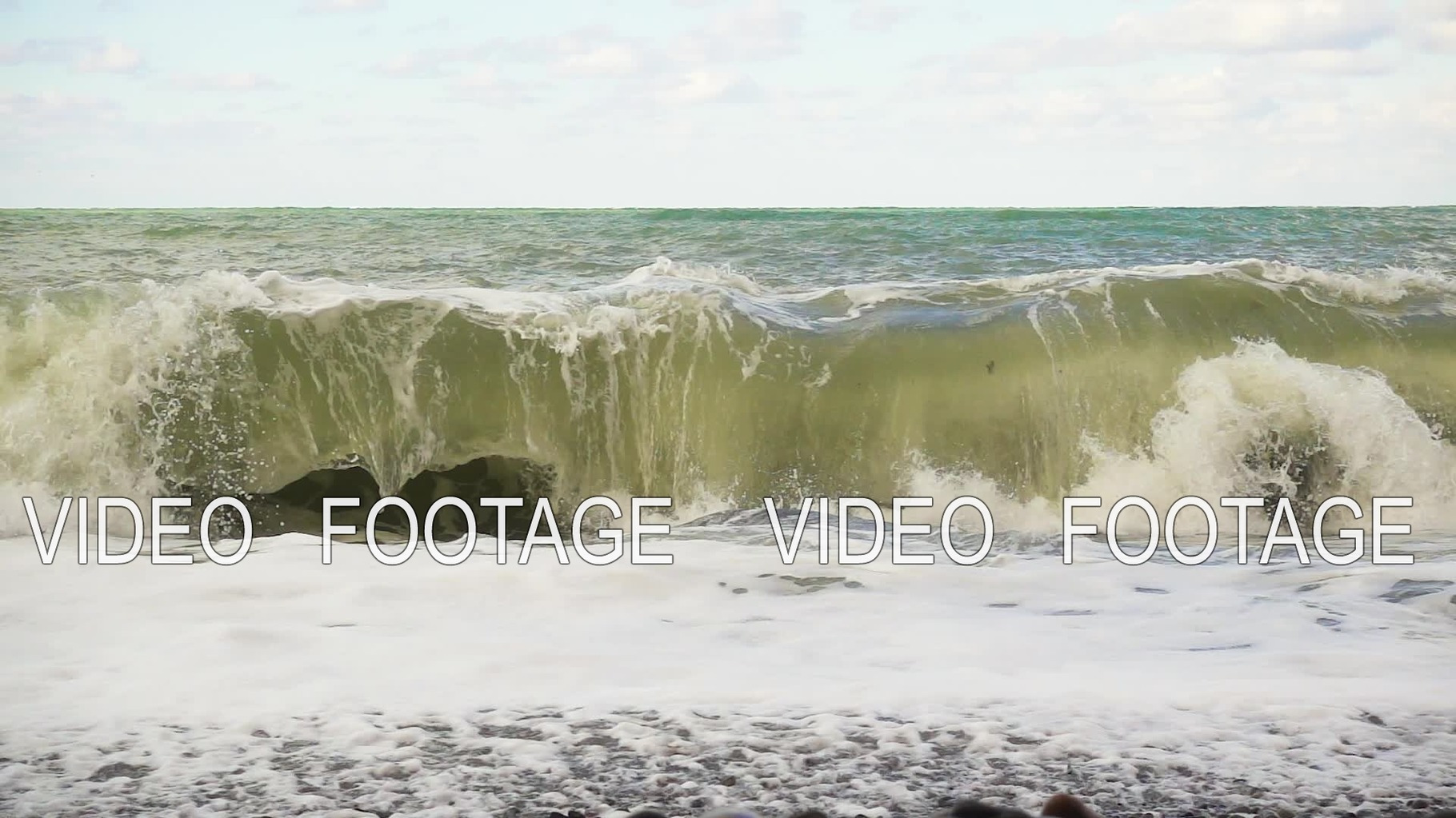 A big wave is breaking about a pebble beach slow mo | Graphics ...