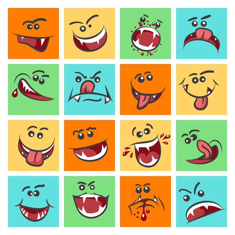 Colorful emoticon faces icons | Icons ~ Creative Market