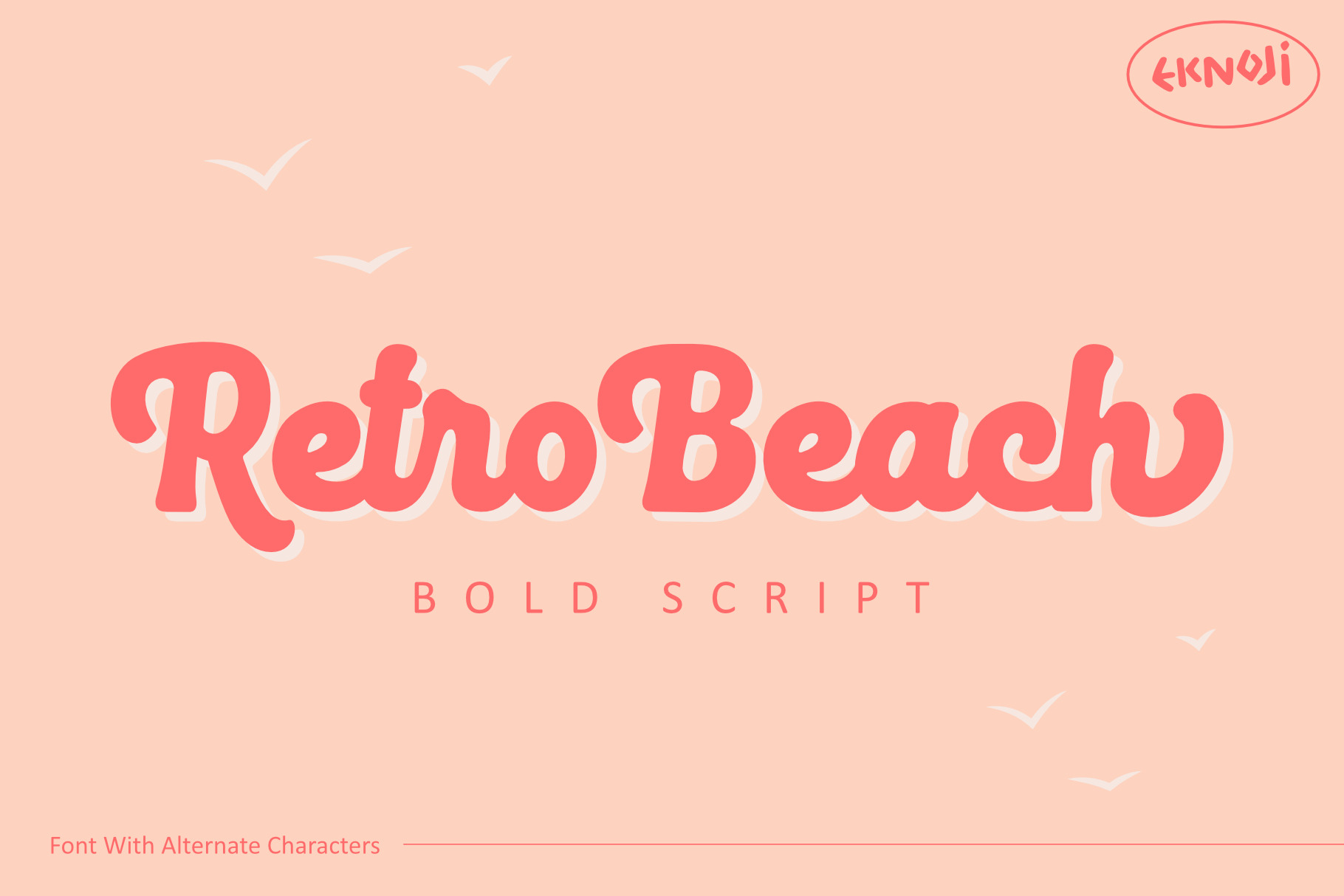 Retro Beach, a Script Font by eknojistudio