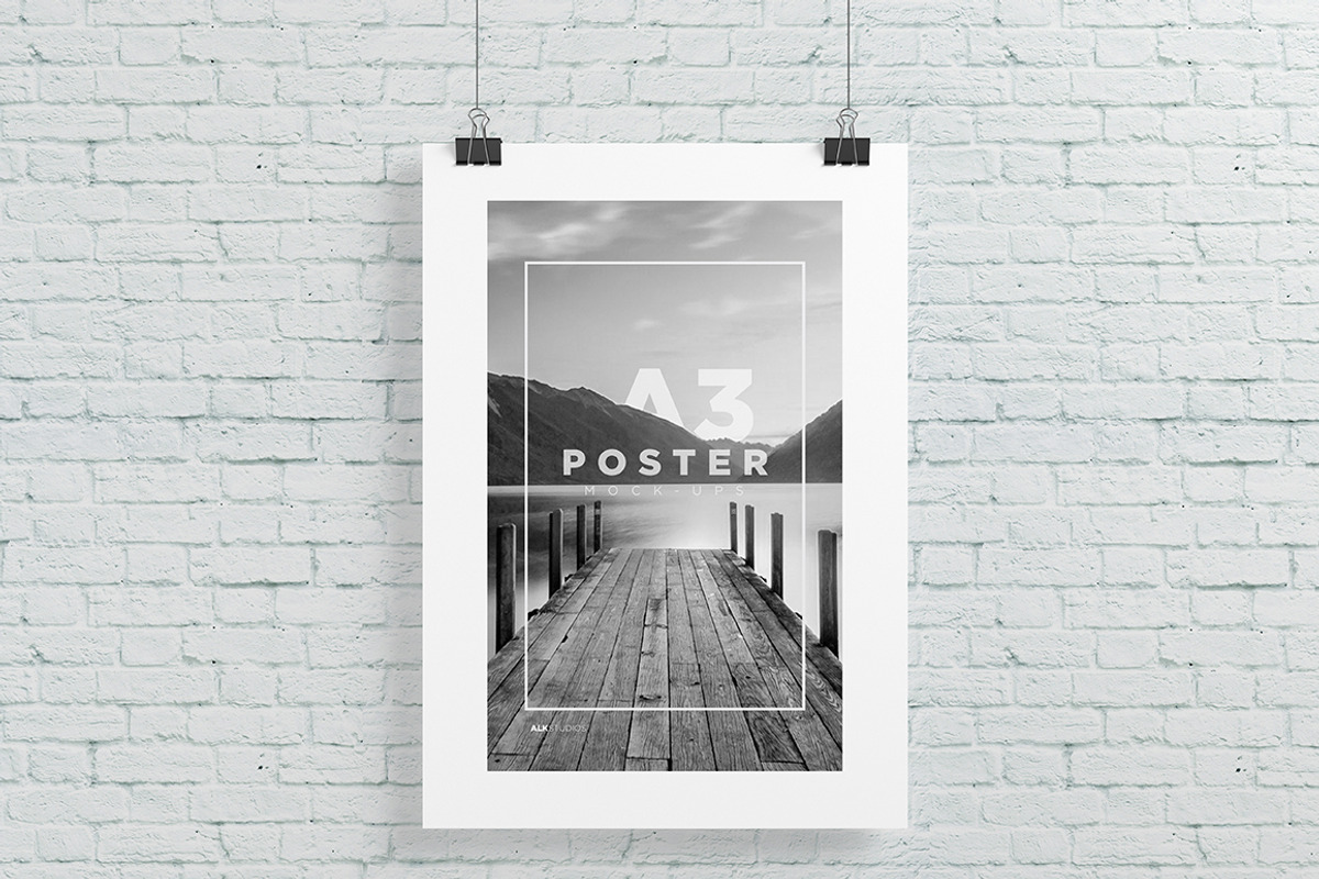 A3 Poster Mock-Up, a Print Template by AlkStudio