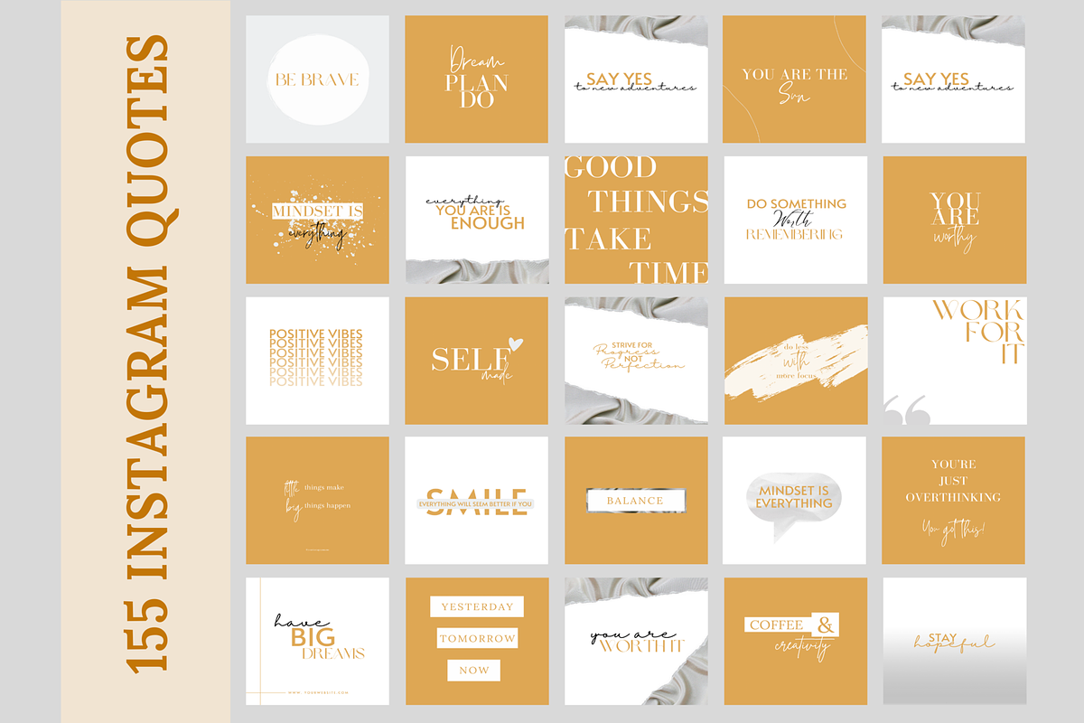 Yellow Instagram Templates Bundle, a Social Media Template by LushBury