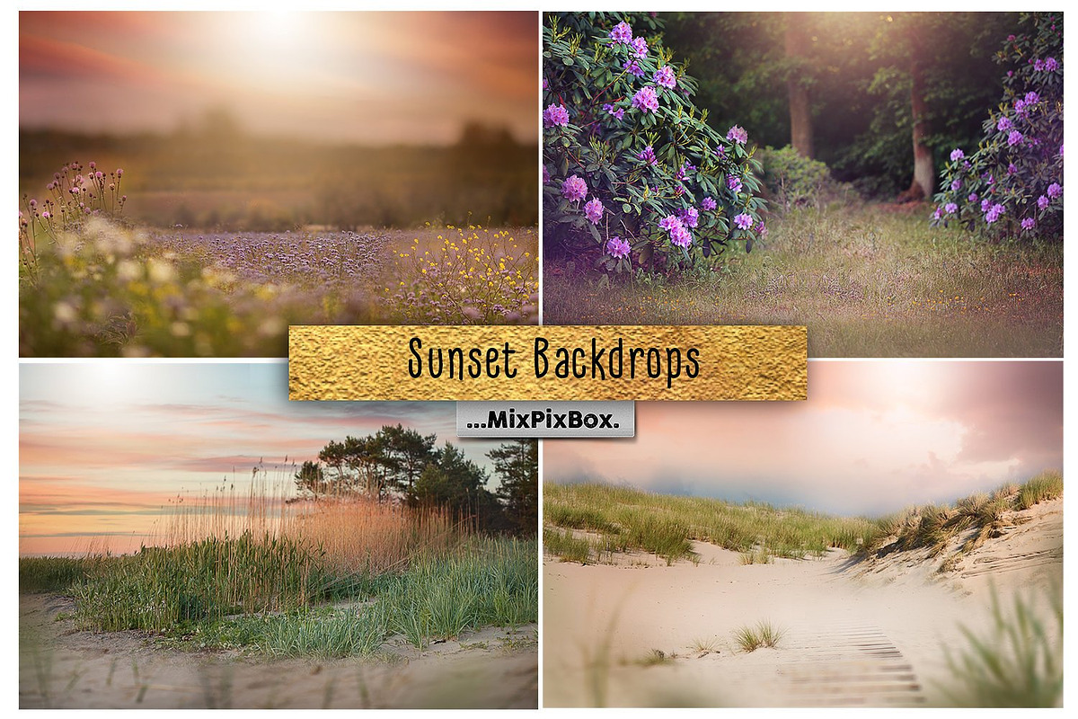 Sunset Backdrops, a Wallpaper Graphic by MixPixBox | Creative Market