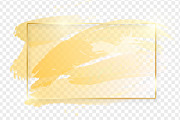 Gold shiny glowing rectangle frame, an Object Graphic by PhotoVector