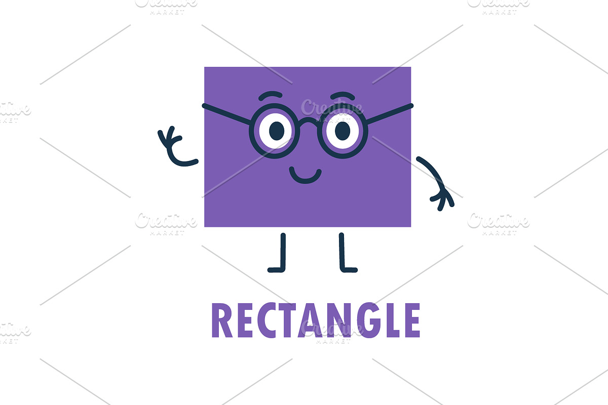 Purple rectangle cartoon with, an Object Illustration by GraphiShop