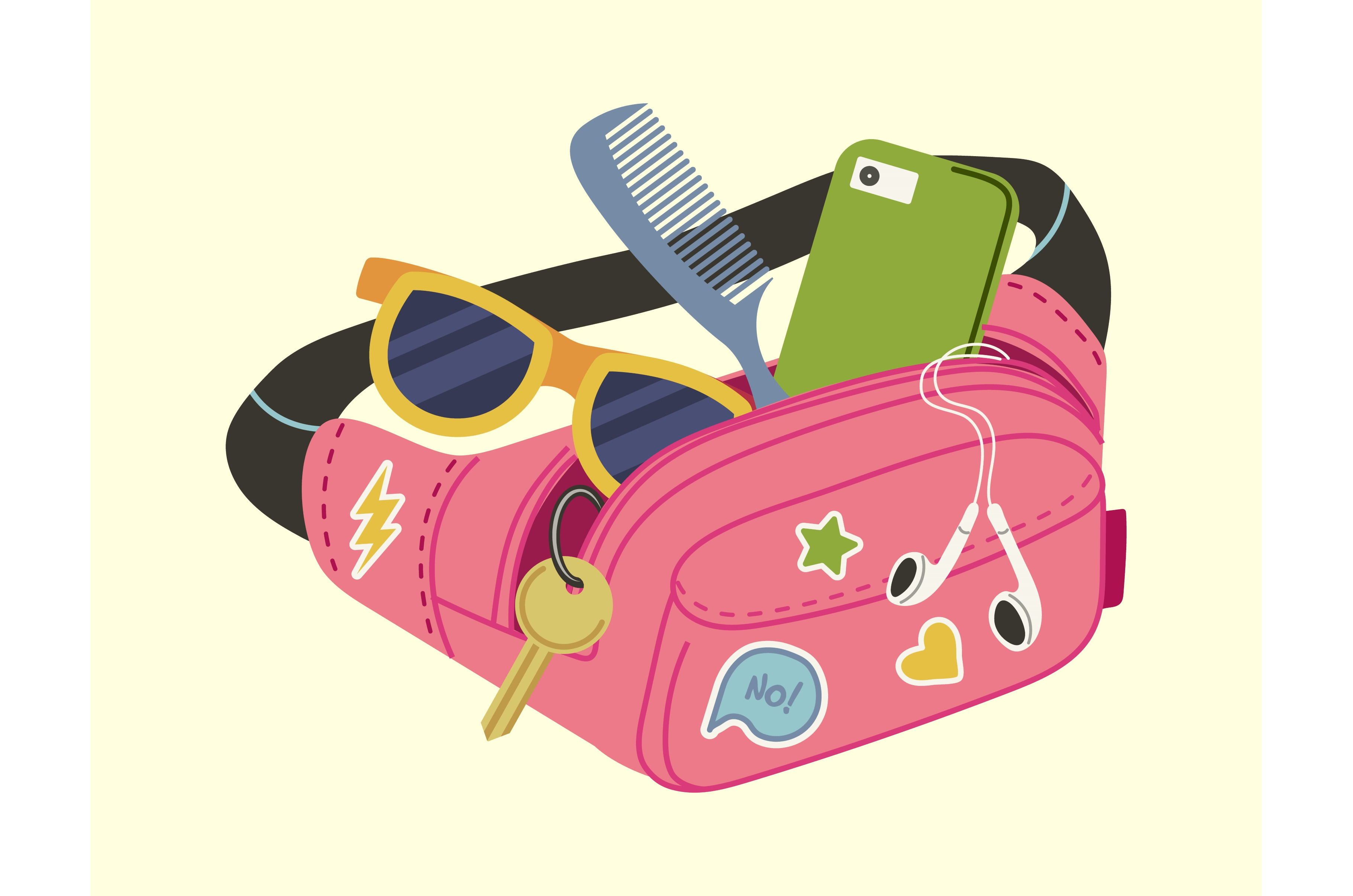 Woman pouch. Waist bag, cartoon, a Background Graphic by Onyx