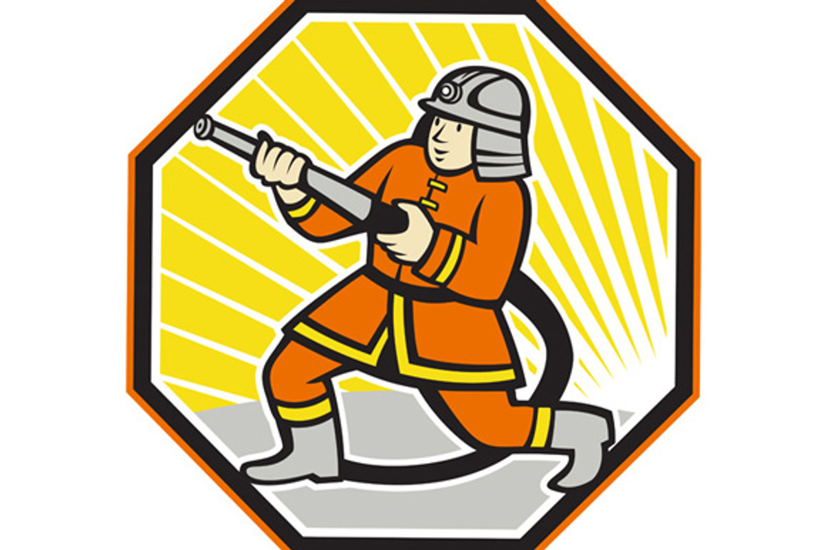 Japanese Fireman Firefighter Cartoon, an Illustration by patrimonio ...