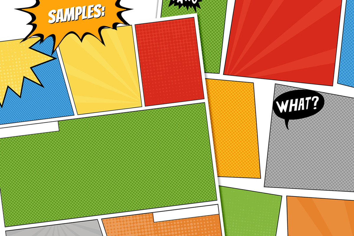 Comic Strip Templates, a Texture Illustration by Studio Kitsch