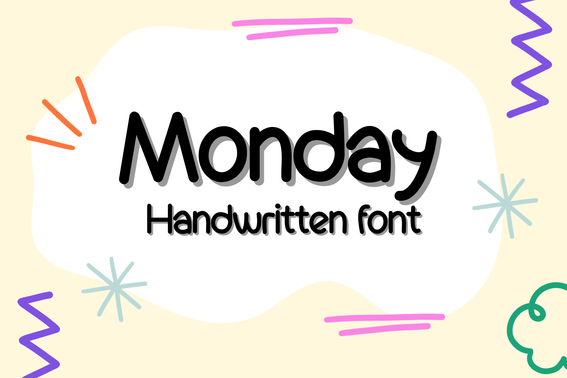 Monday, a Handwriting Font by Sirinart