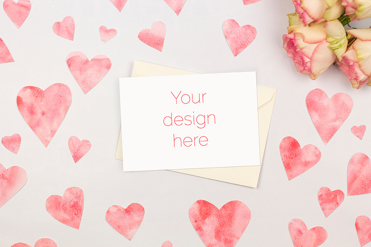Valentine's Day Card Mockup PSD, a Product Mockup by Kreanille Design