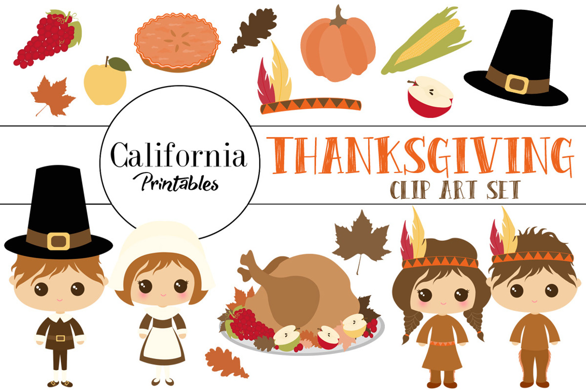 Thanksgiving Clip Art Set, an Illustration by Nagore Rodriguez Design