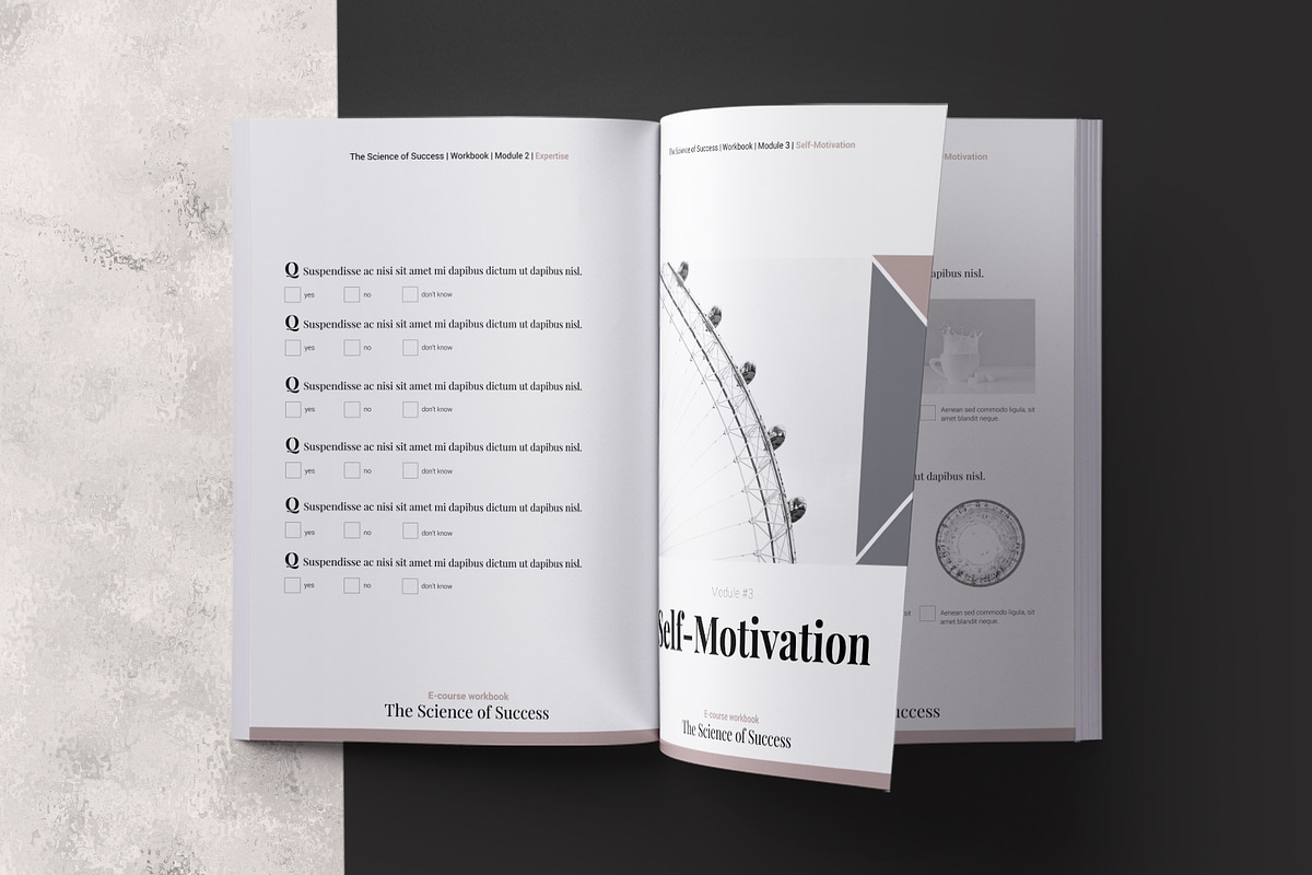 E-course Workbook InDesign Template, a Magazine Template by 3.14&Co