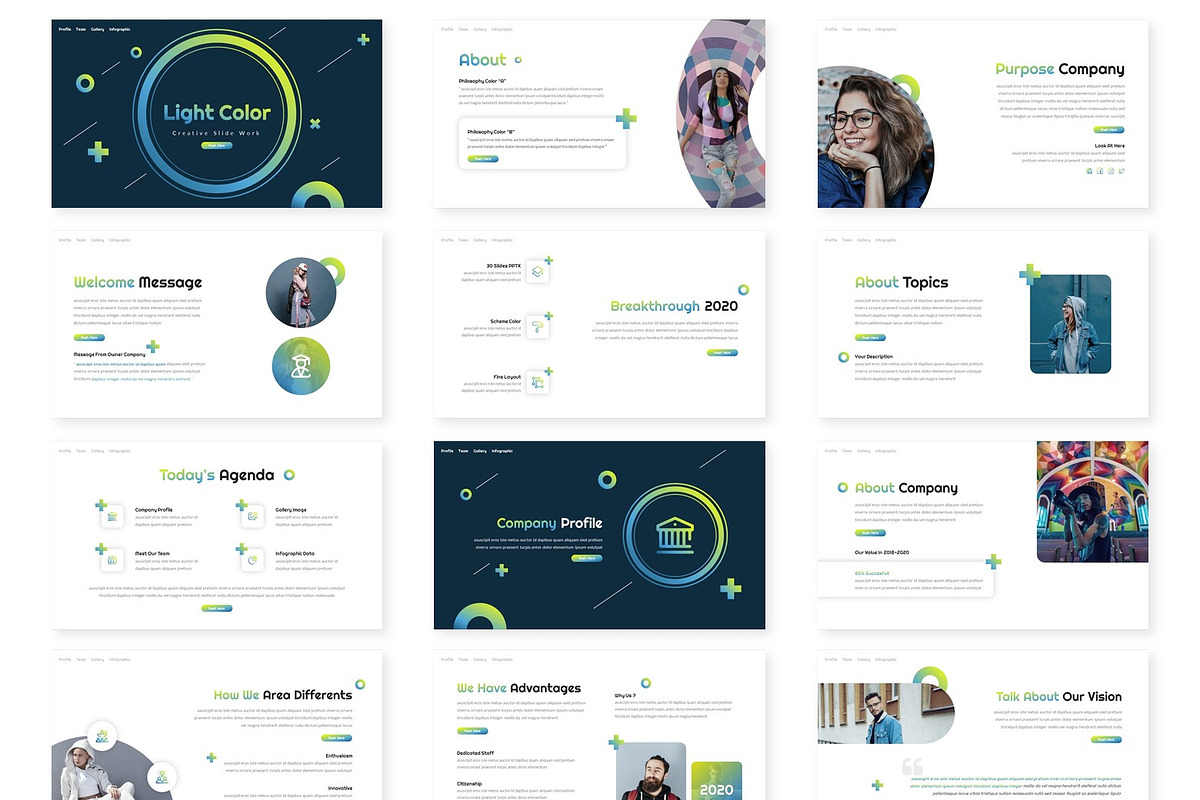 Light Color - Powerpoint Template, a Presentation Template by inspirasign