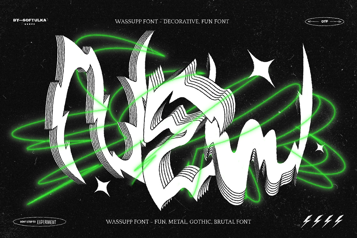 Wassupp font - Brutal Bold Font, a Font by softulka