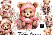 Cute Teddy Bears Clipart Bundle, an Animal Illustration by Design Scotch