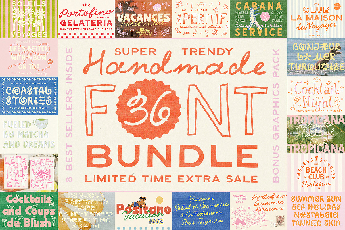 36 Handwritten Bestsellers Font Bundle