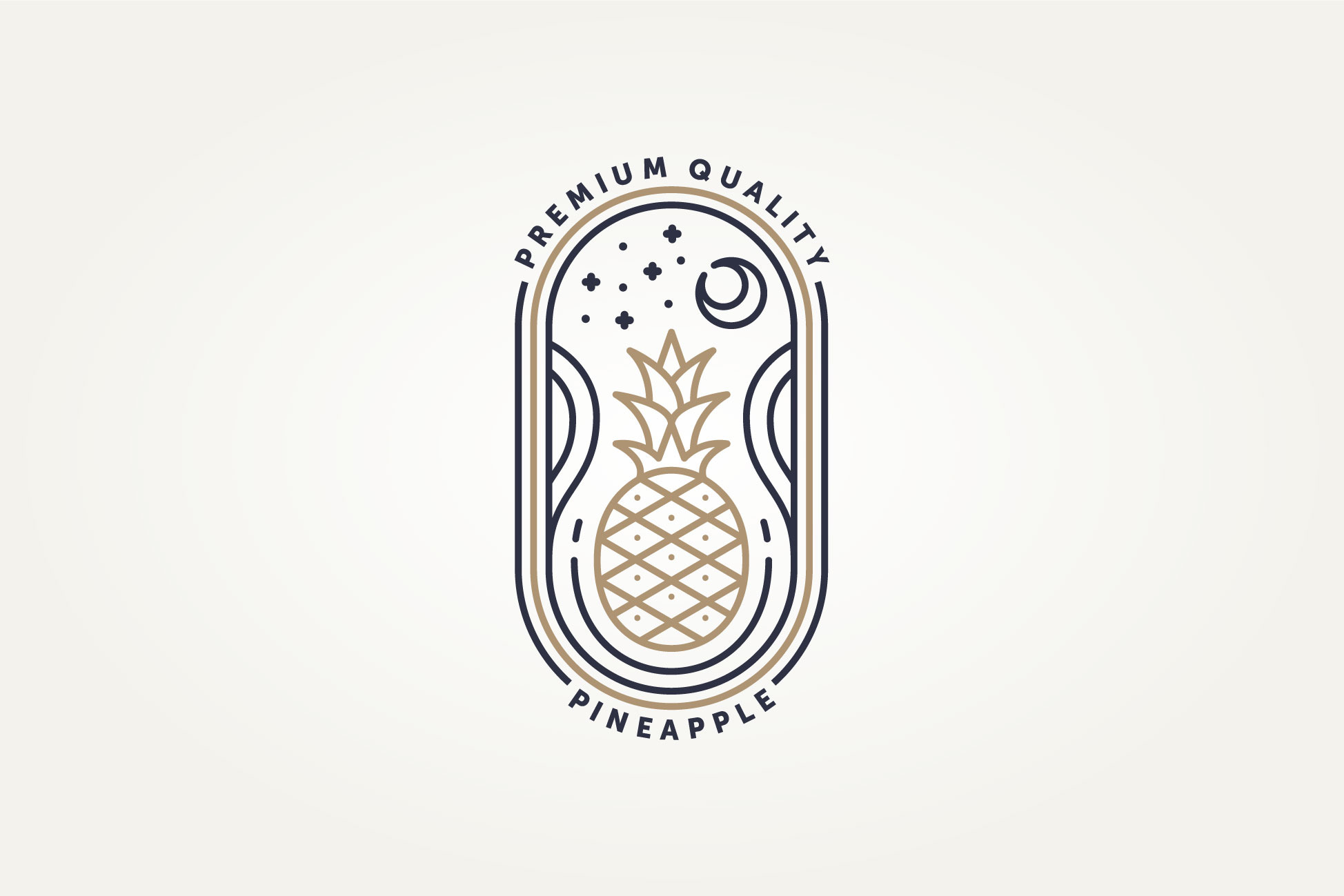 pineapple fruit line art badge logo | Creative Market