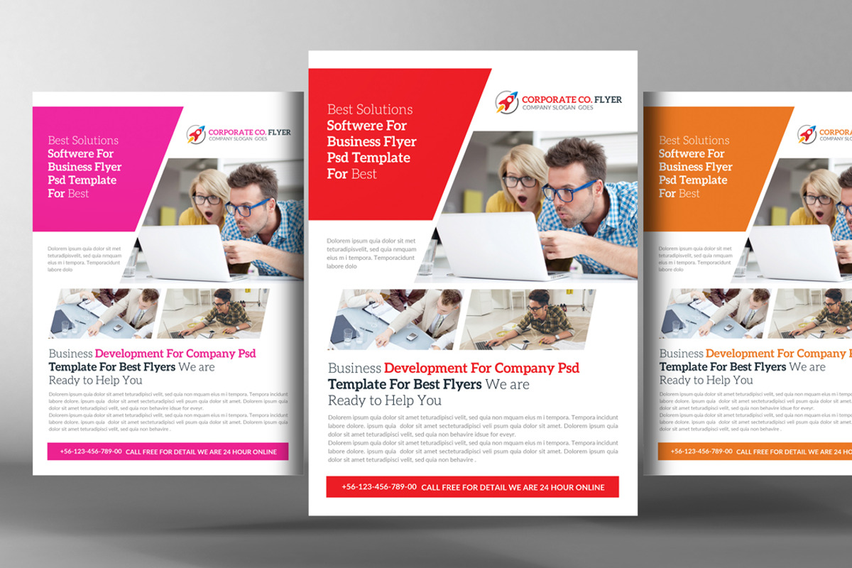 Material Style Business Flyer, a Flyer Template by graphicforest