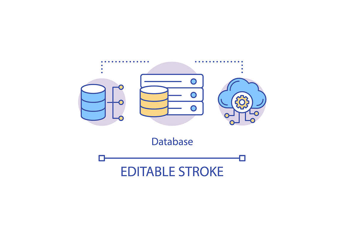 Database concept icon, an Outline Icon by IMG visuals icons