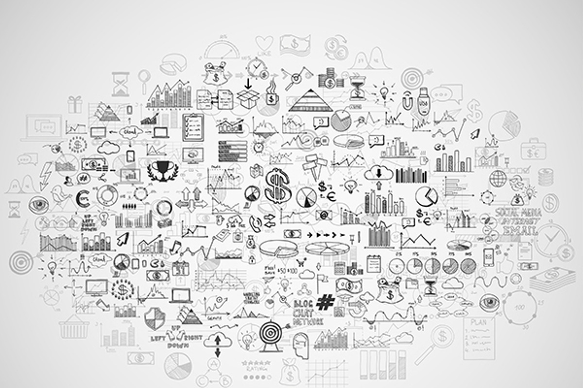 Hand draw doodle business elements, an Education Illustration by undrey
