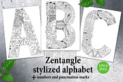 Zentangle stylized unusual alphabet | Decorative Illustrations ...