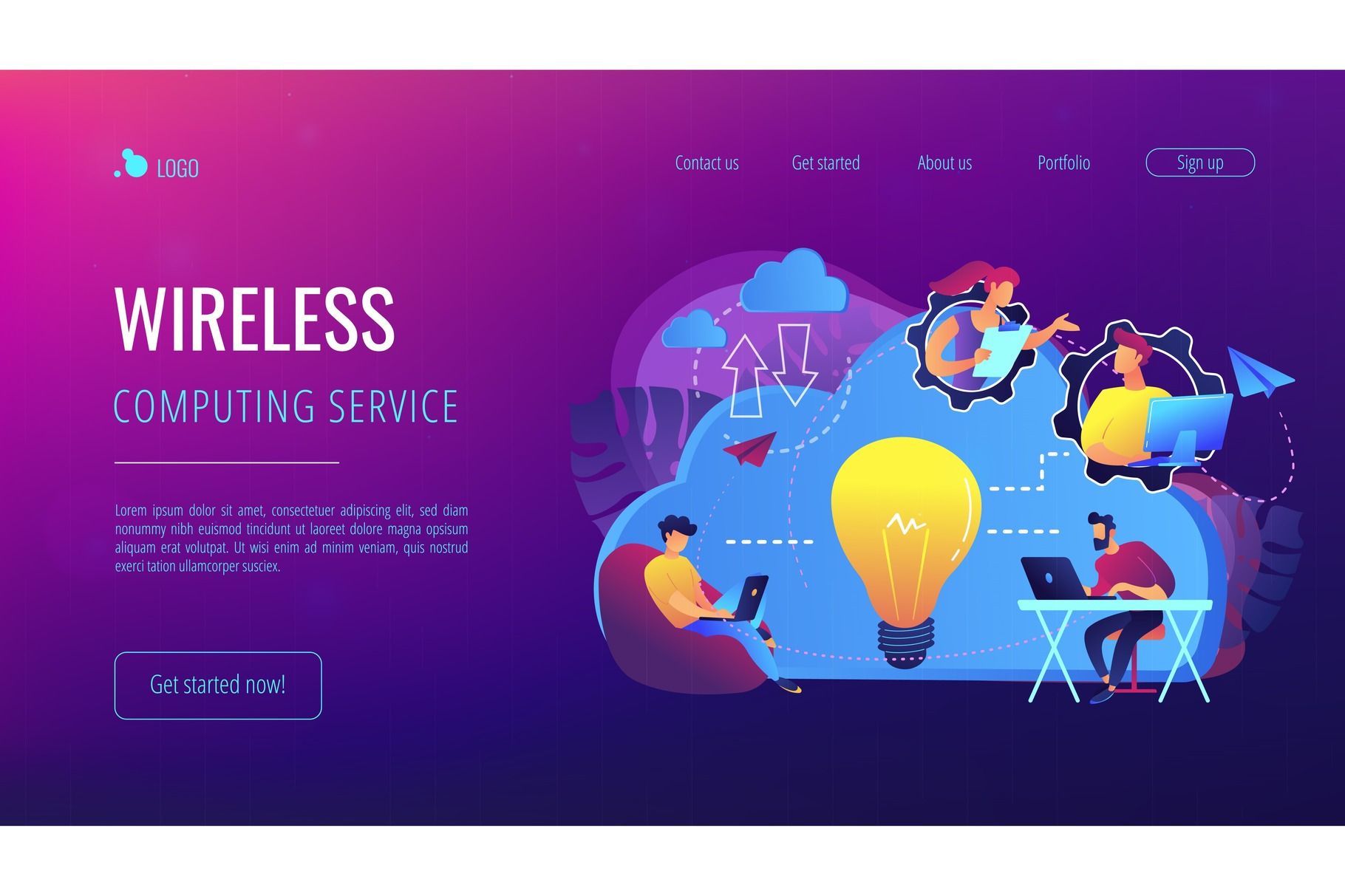 Cloud collaboration concept vector, a Technology Illustration by Visual ...