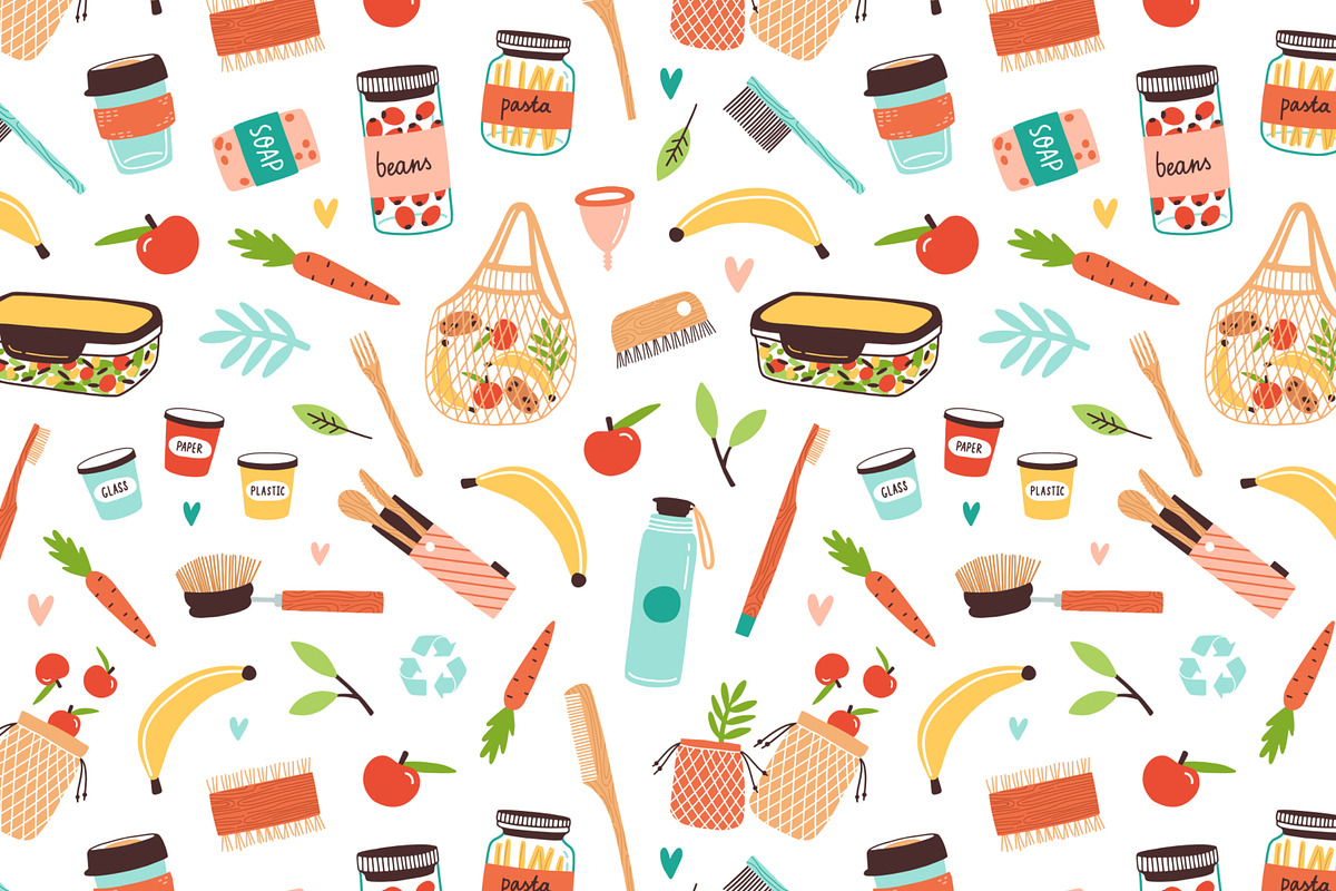 Zero waste background and patterns, a Decorative Illustration by Good ...