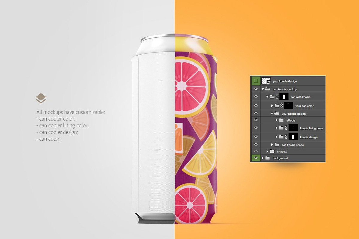 Can Koozie Animated Mockup, a Cups & Container Mockup by rebrandy