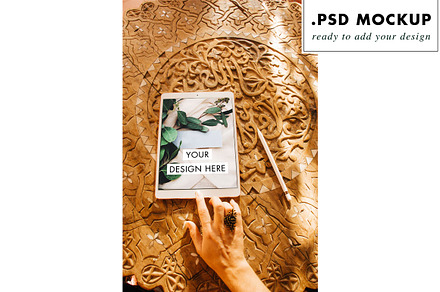 psd ipad mockup with rustic wood | Product Mockups ~ Creative Market